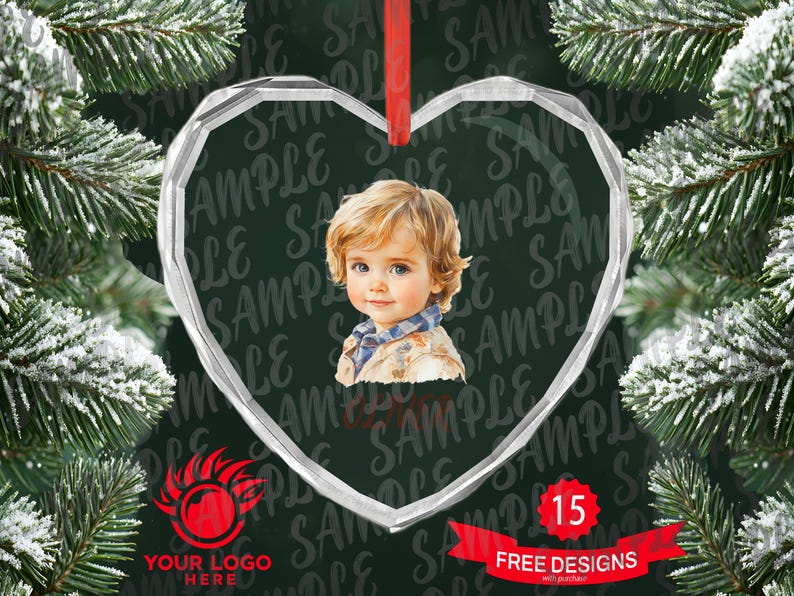 BUNDLE Crystal Glass Heart Ornament Mockups, Photoshop Photopea ...