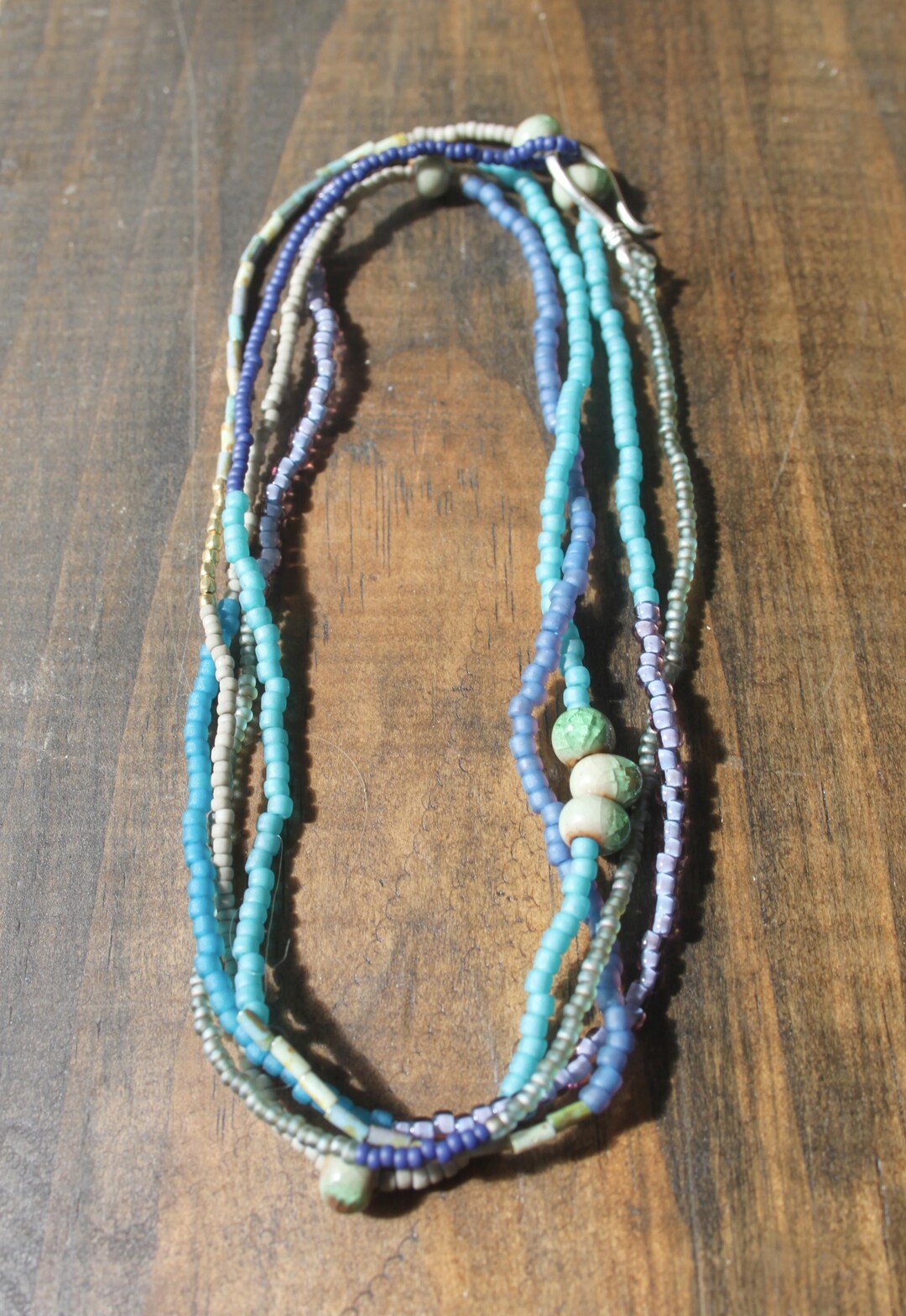 Long Beaded Necklace, Boho Necklace, Seed Bead Necklace, Wrap Bracelet ...