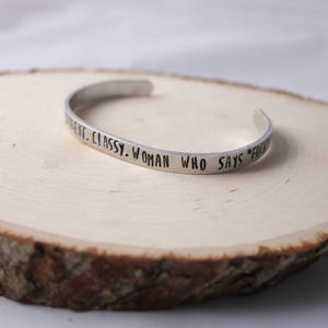 Stamped Bracelet Adjustable Cuff Stocking Stuffer Christmas - Etsy