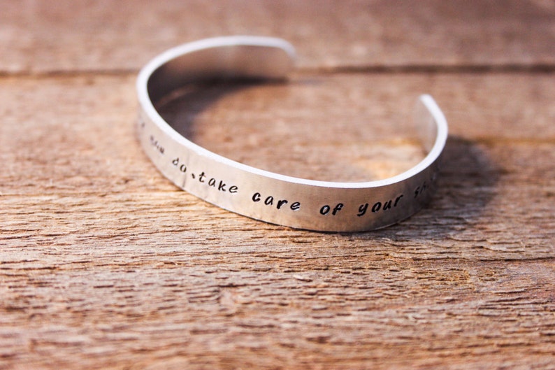 Stamped Bracelet Adjustable Cuff Stocking Stuffer Christmas - Etsy