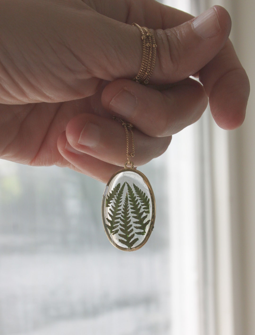 Pressed Fern Necklace, Botanical Necklace, Real Fern Jewelry, Fern ...