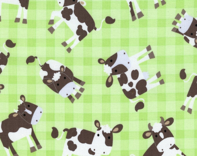 Clearance FABRIC BABY BARNYARD Cows on Plaid Nursery Fabric 1/2 Yard - Etsy
