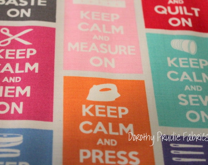 Last Piece KEEP CALM and CARRY on Sew Quilt Craft Fabric 15" Piece - Etsy