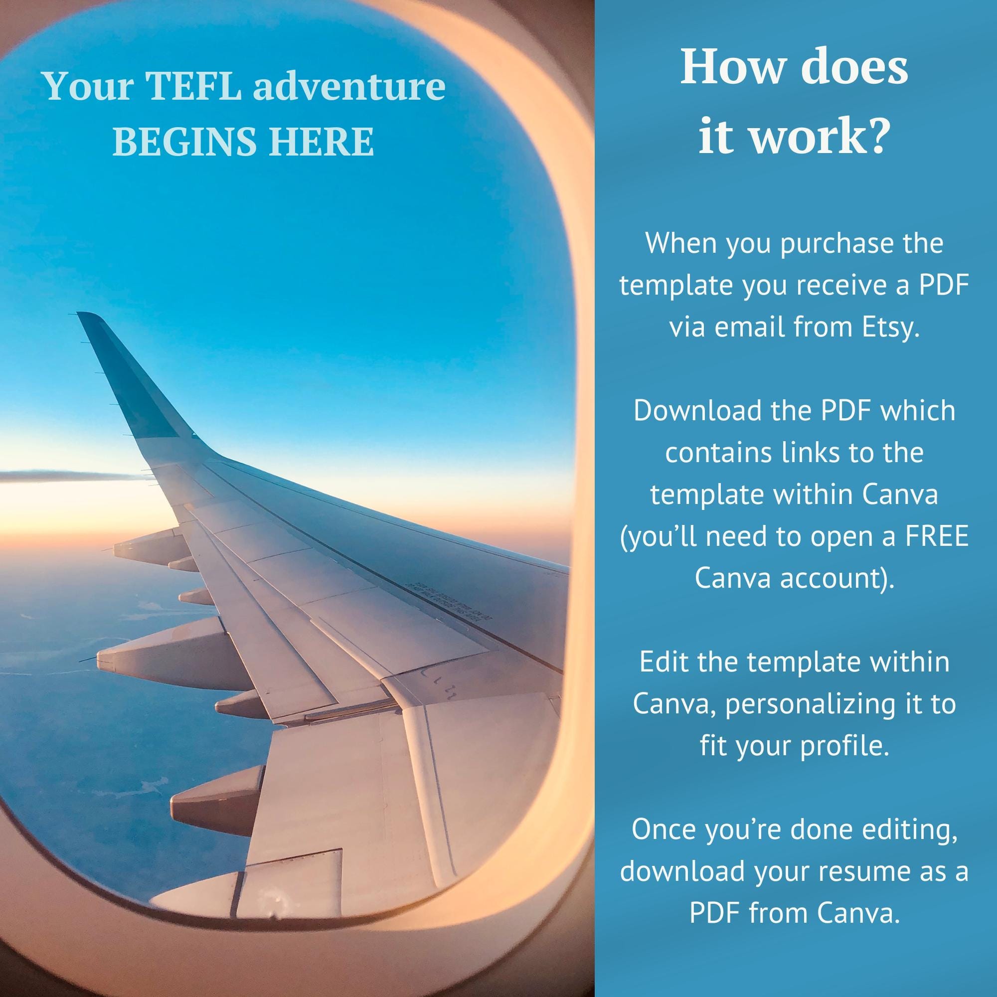 TEFL Resume Template Canva, Teaching Resume Template, Teacher Resume ...