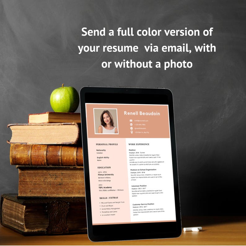 TEFL Resume Template Canva, Teaching Resume Template, Teacher Resume ...