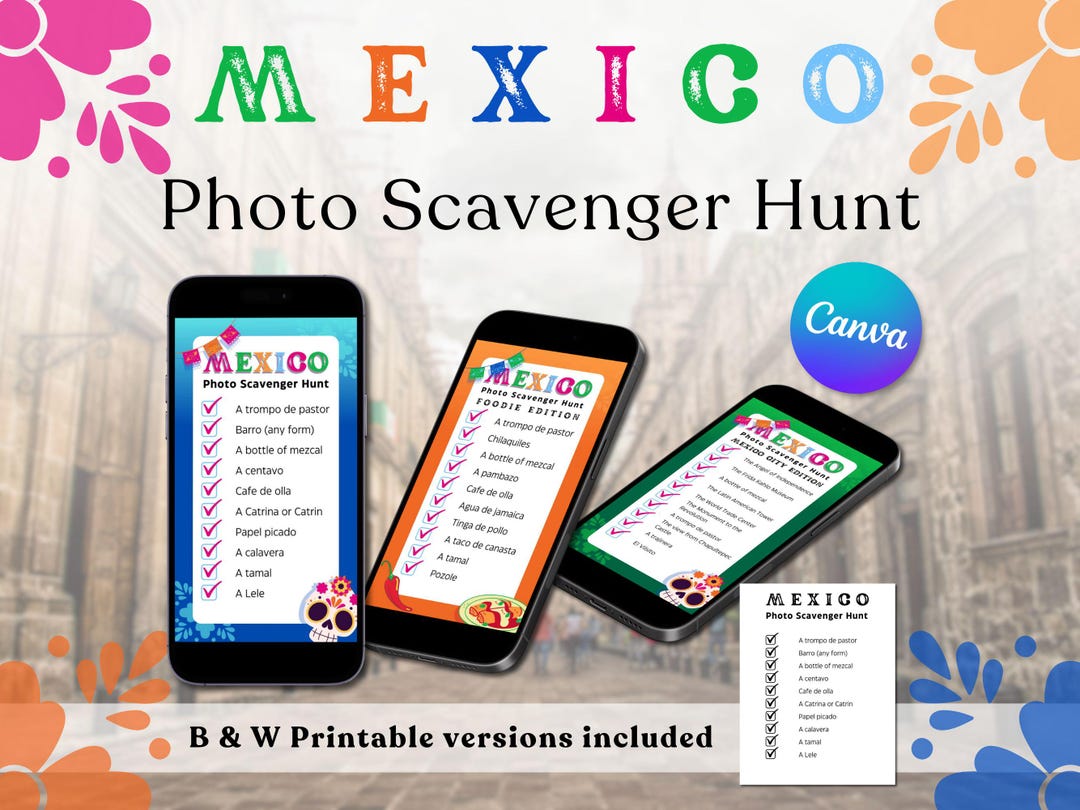 Mexico Photo Scavenger Hunt Travel Treasure Hunt Digital Travel Game ...