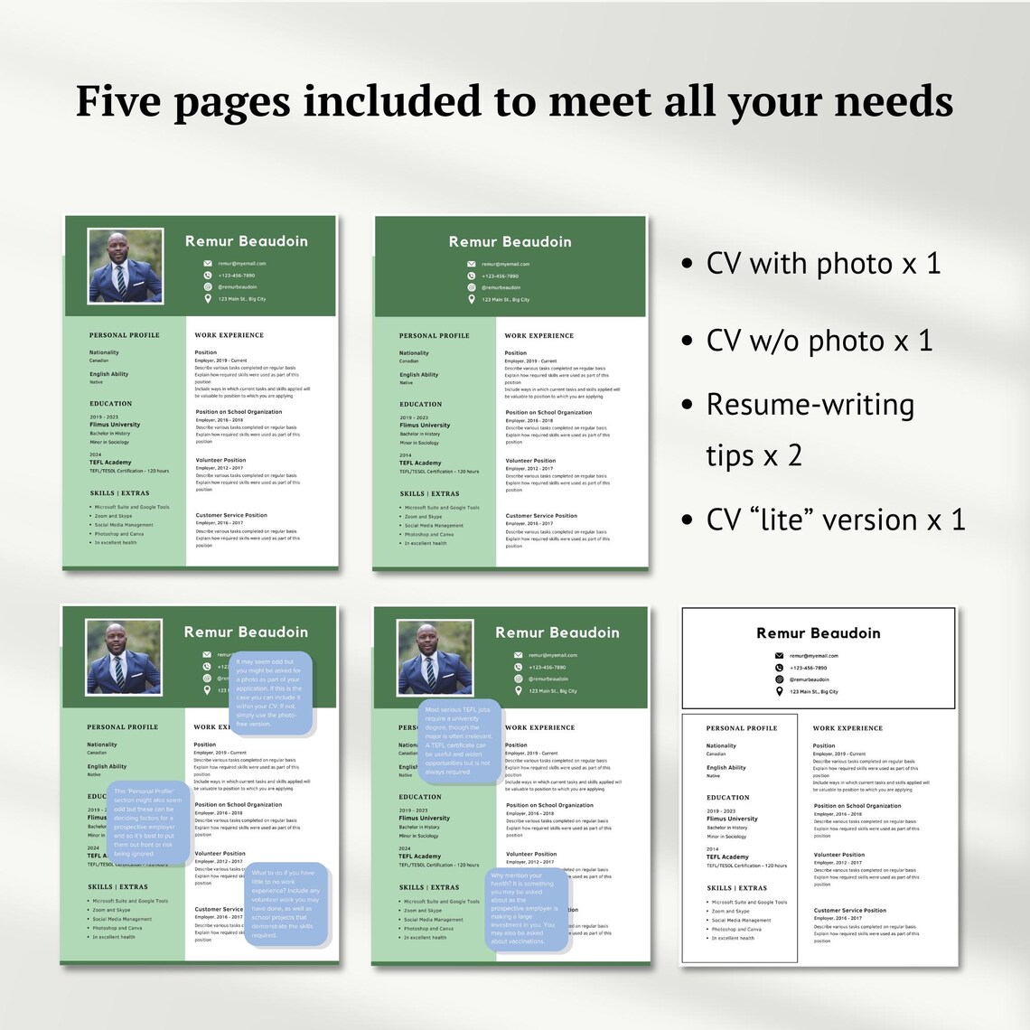 TEFL Resume Template Canva, Teaching Resume Template, Teacher Resume ...