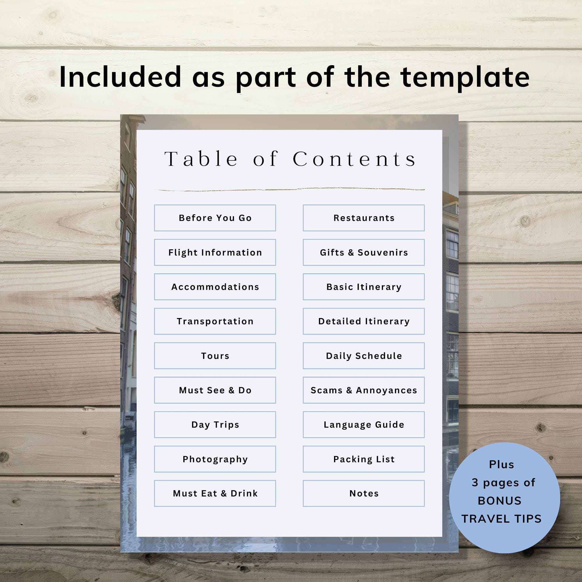 Editable Travel Planner Template European Travel Planner Printable ...