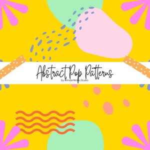 10 Bright Colors Pop Art Seamless Patterns, Modern Abstract Artwork ...