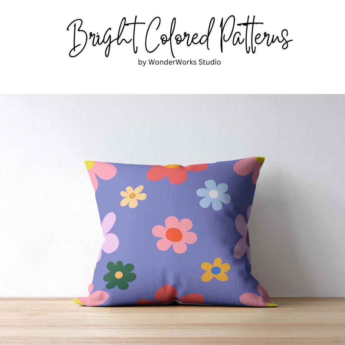 10 Seamless Patterns Bright Colored Repeated, Floral Clipart Bright ...