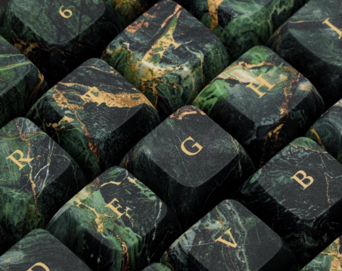 Green Marble Keycaps | 109 Cherry or XDA Profile Keys for Mechanical ...