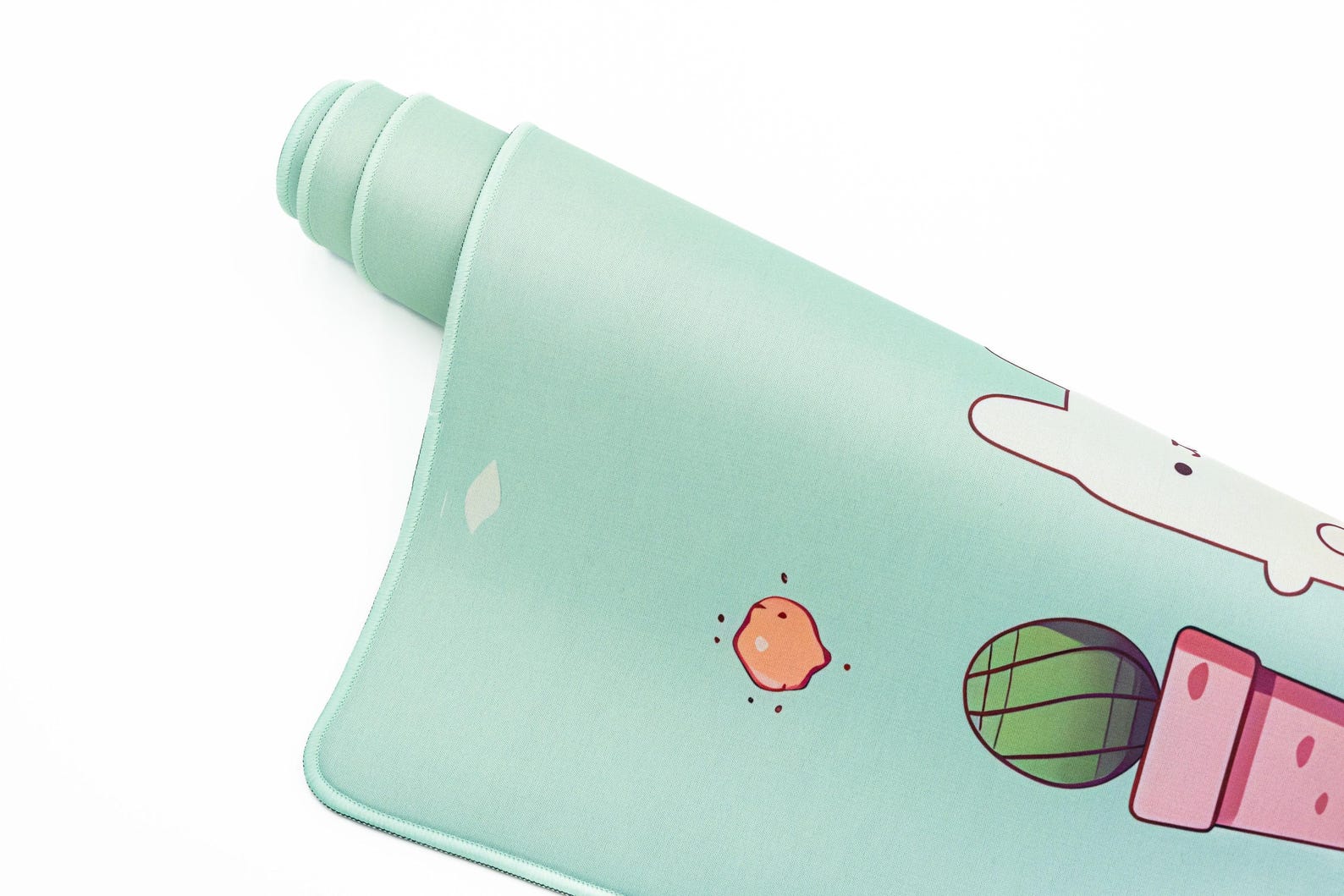 Cute Cacti Deskmat Large Aesthetic Green and Pink Kawaii Mousepad for ...