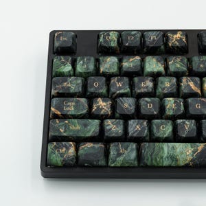 Green Marble Keycaps for Mechanical Keyboards - Key Caps for Pc Gaming ...