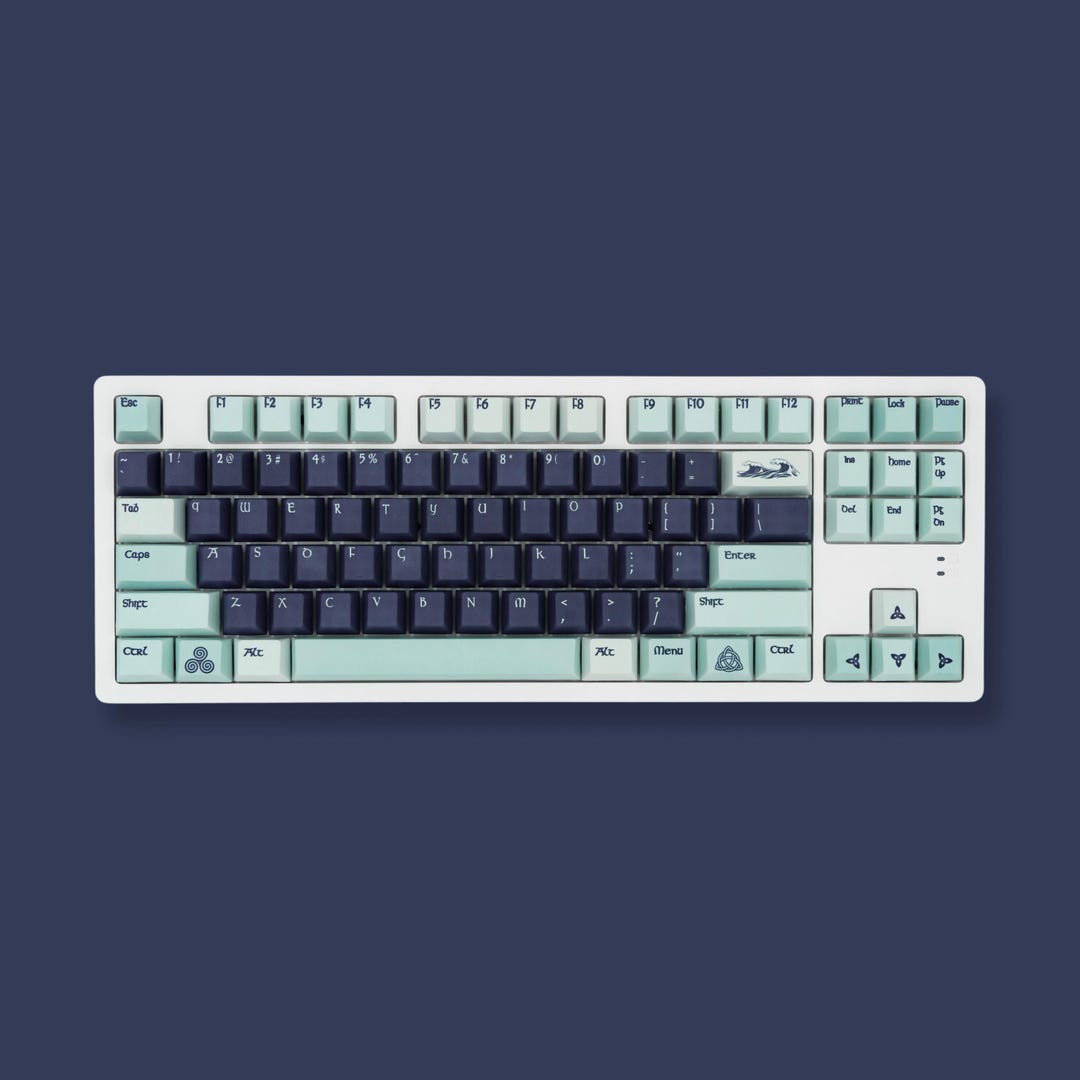 BLUE KEYCAPS - Turquoise Aesthetic Ocean Wave Keys for Mechanical ...