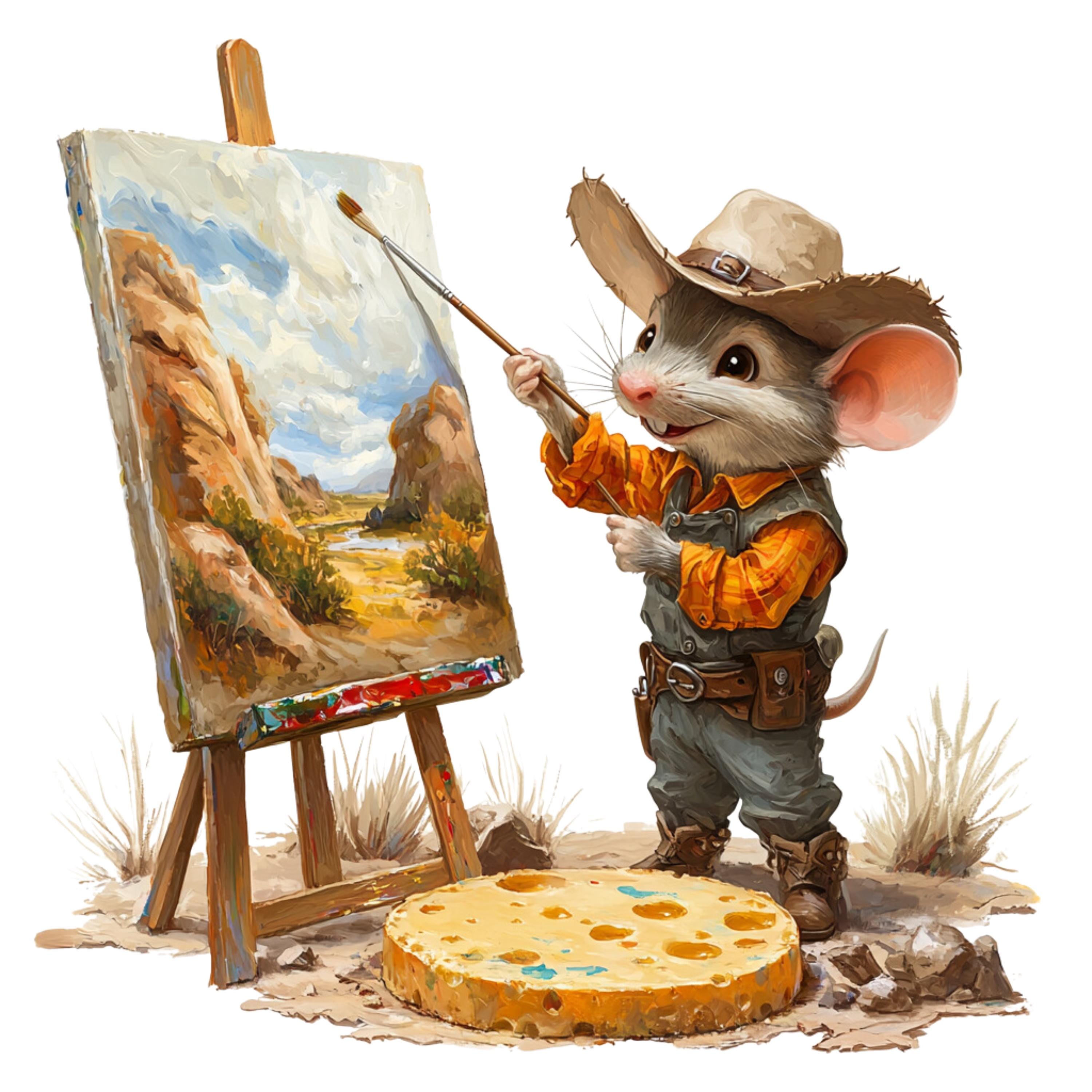 Cute Cowboy Mouse Clipart Bundle, Western Cartoon Digital Download ...