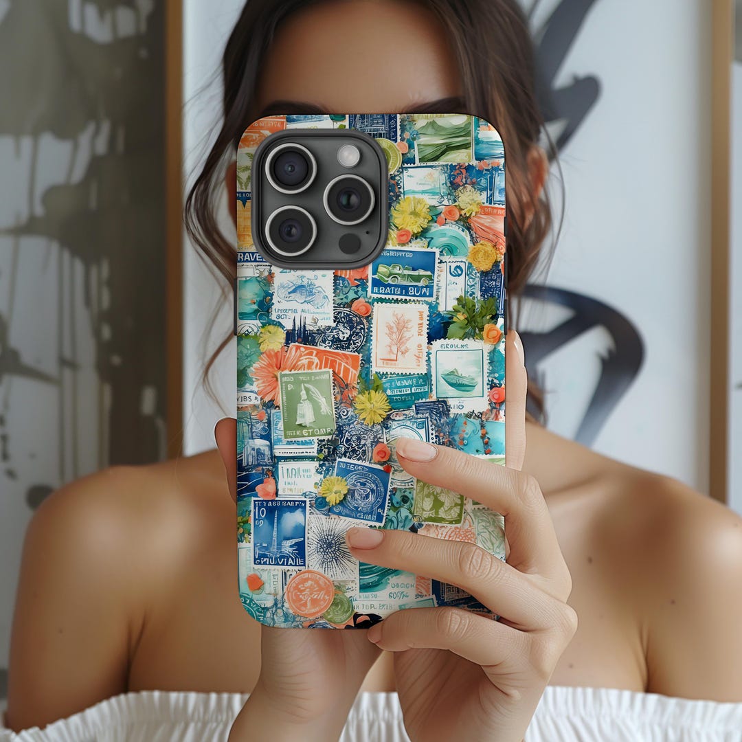 Postage Stamp Collage Phone Case | Scrapbook Postage Stamp Collage ...