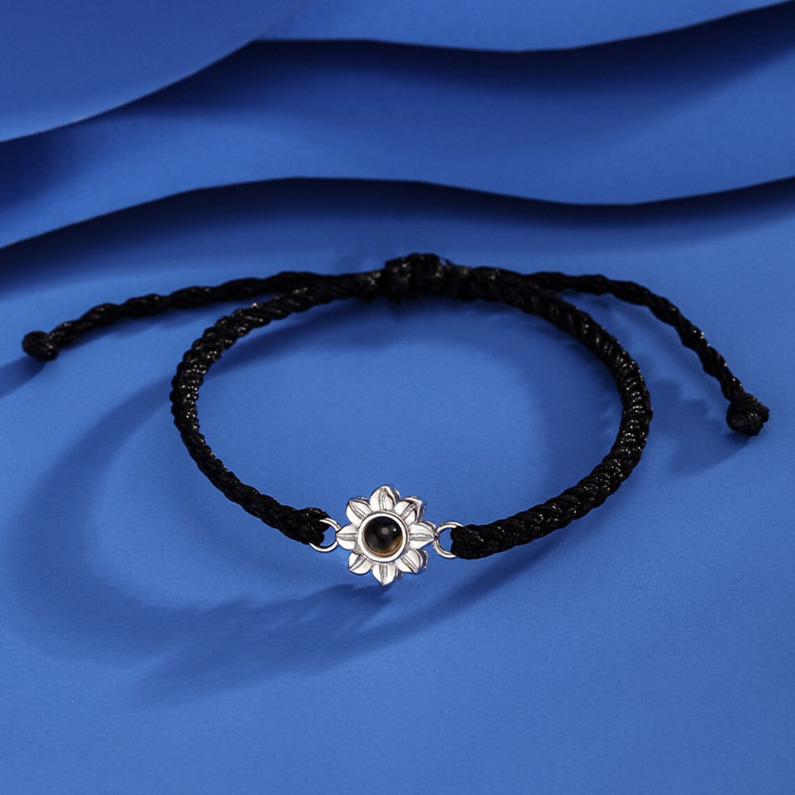 Photo Projection Bracelet,personalized Photo Projection Sunflower Charm ...