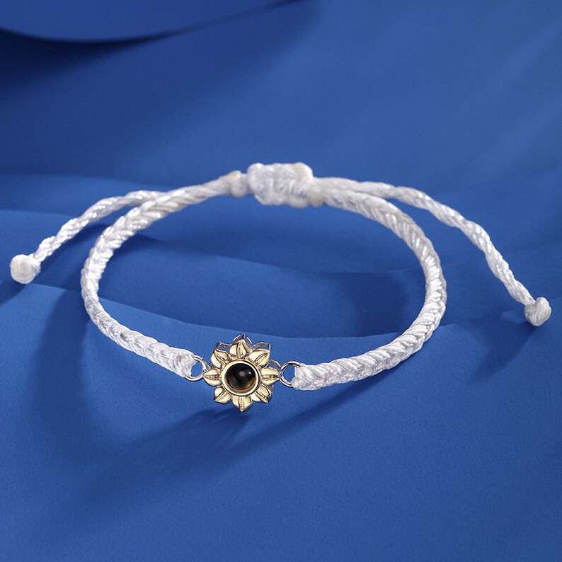 Photo Projection Bracelet,personalized Photo Projection Sunflower Charm ...