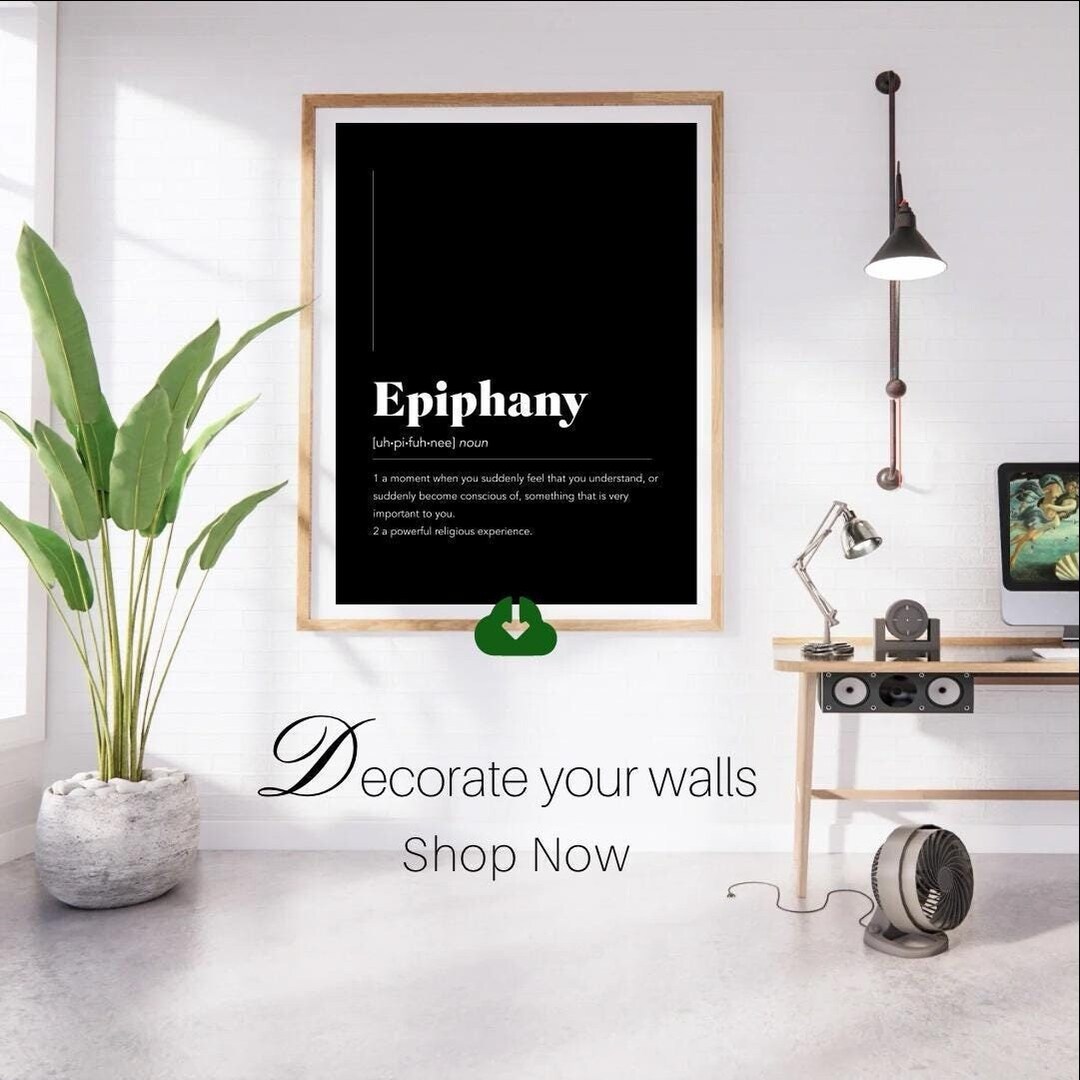 Epiphany Definition Print, Epiphany Sign Print, Epiphany Digital ...