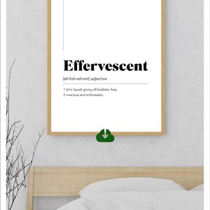 Effervescent Definition Print, Effervescent Sign Print, Effervescent ...