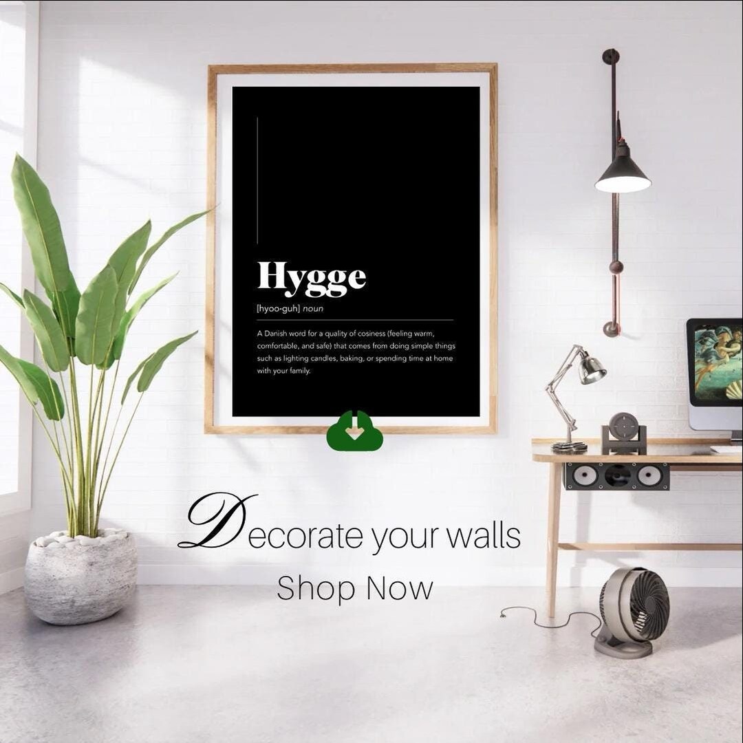 Hygge Definition Print, Hygge Sign Print, Hygge Digital Prints, Hygge ...