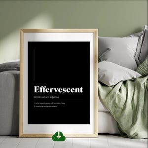 Effervescent Definition Print, Effervescent Sign Print, Effervescent ...