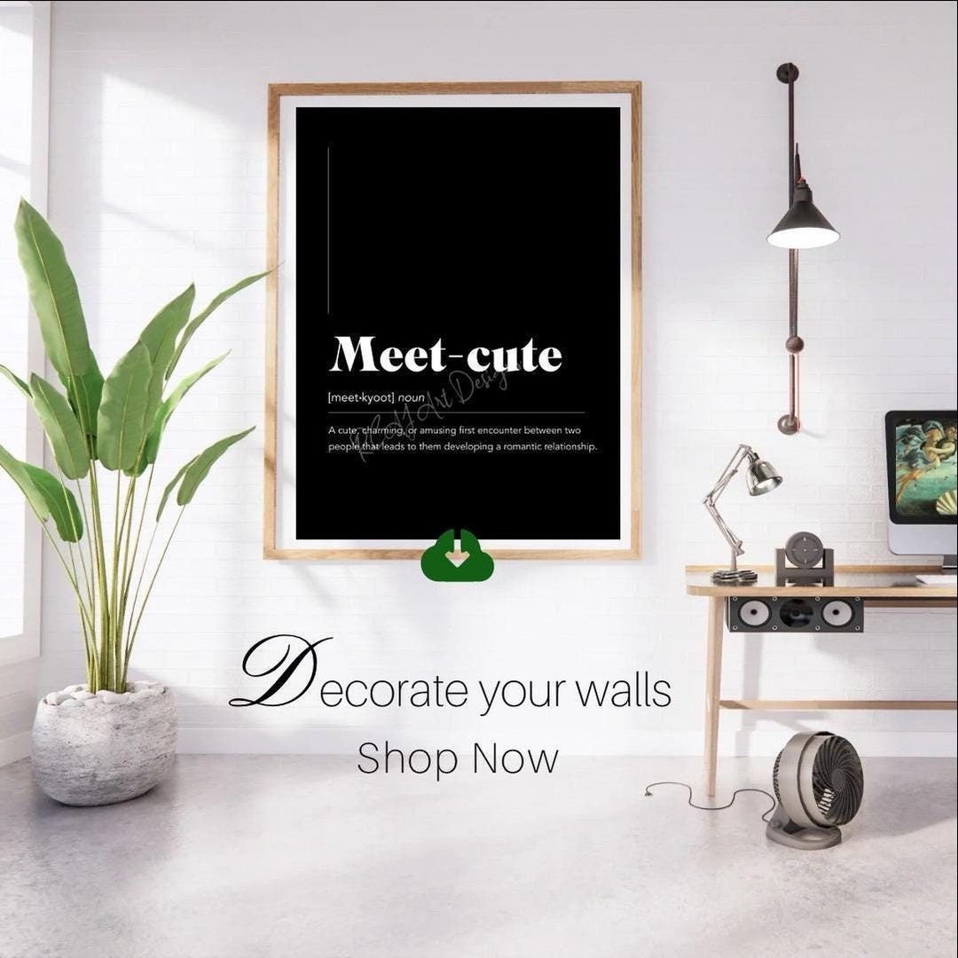 Meet-cute Definition Print, Meet-cute Sign Print, Meet-cute Digital ...