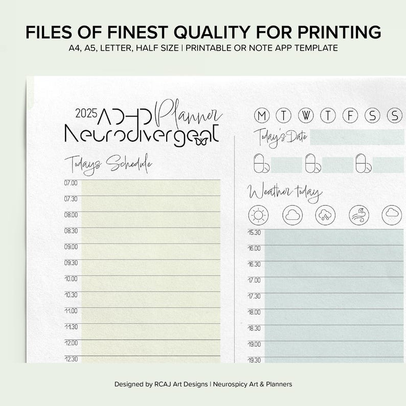 ADHD Daily Planner Template for Goodnotes Notability .pdf Files ...
