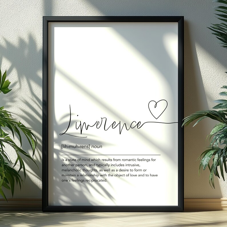Limerence Definition Print: Minimalist Dictionary Wall Art (digital ...