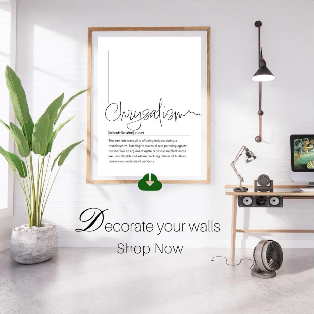 Chrysalism Definition Print, Quotes Wall, Modern Digital Written Wall ...