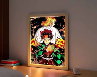 LED Frame Jujutsu Kaisen Light-up Painting, Wall Art Light, Wooden ...