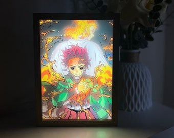 Jujutsu Kaisen LED Frame, Light-up Painting, Wall Art Light, Wooden ...