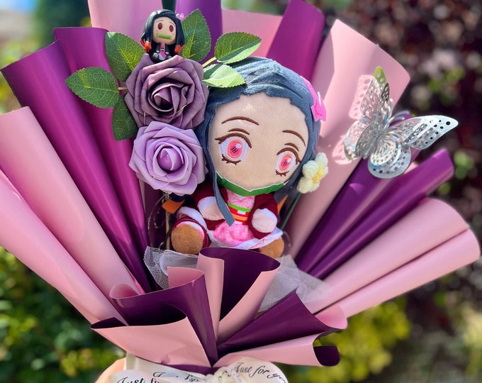 Demon Slayer Bouquet, Anime Present, Flower Bouquet, Anime Chocolate ...