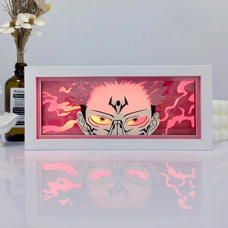 Jujutsu Kaisen Sukuna Yuji Itadori Anime 3D Papercut Light Box Manga ...