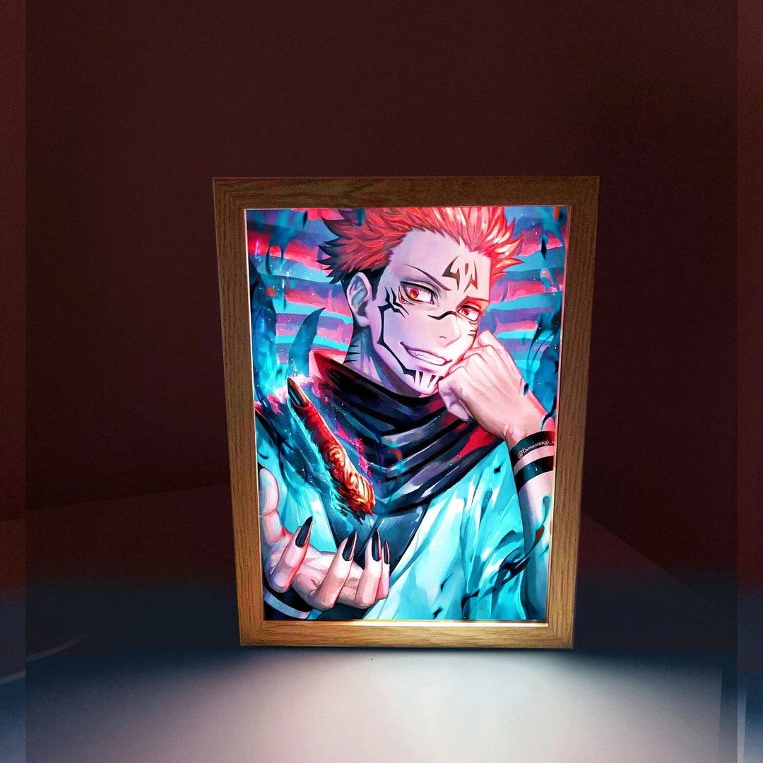 LED Frame Jujutsu Kaisen Light-up Painting, Wall Art Light, Wooden ...