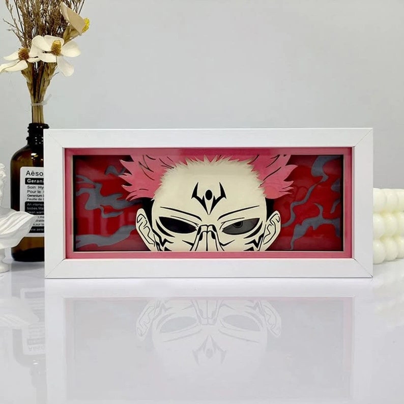 Jujutsu Kaisen Sukuna Yuji Itadori Anime 3D Papercut Light Box Manga ...