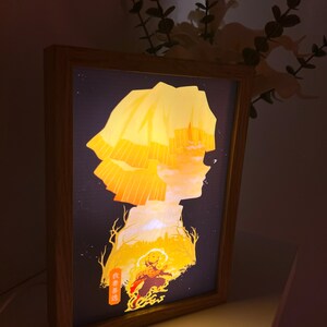LED Frame Demon Slayer Light-up Painting, Wall Art Light, Wooden Frame ...