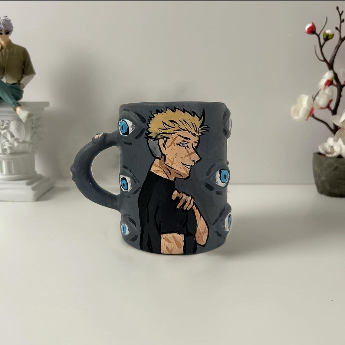 Jujutsu Kaisen Gojo Hand-made Mug, Anime Present, Anime Ceramic ...