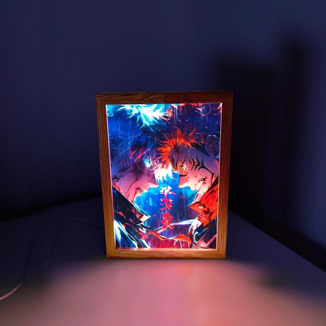 LED Frame Jujutsu Kaisen Light-up Painting, Wall Art Light, Wooden ...