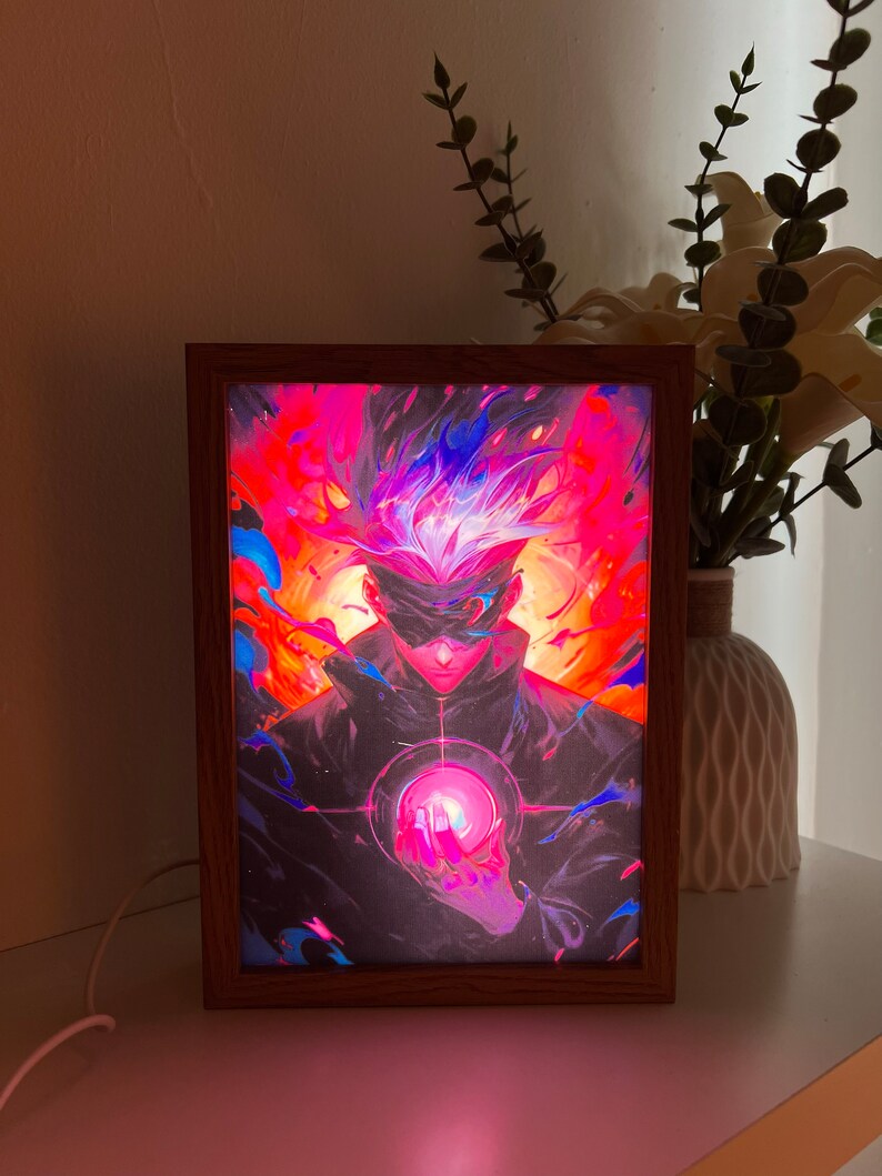 Jujutsu Kaisen LED Frame, Light-up Painting, Wall Art Light, Wooden ...