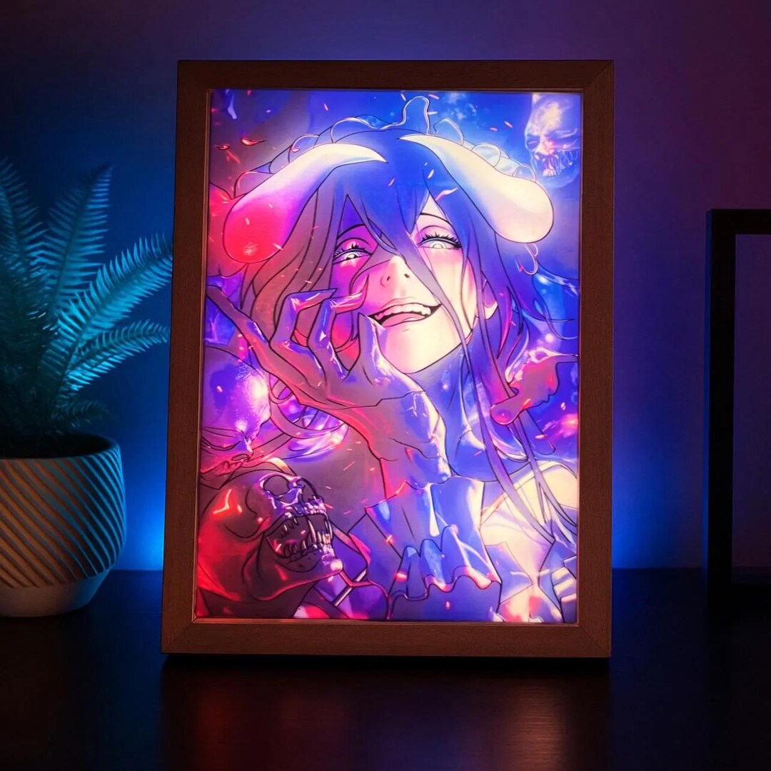 LED Frame Overlord Light-up Painting, Wall Art Light, Wooden Frame Lamp ...