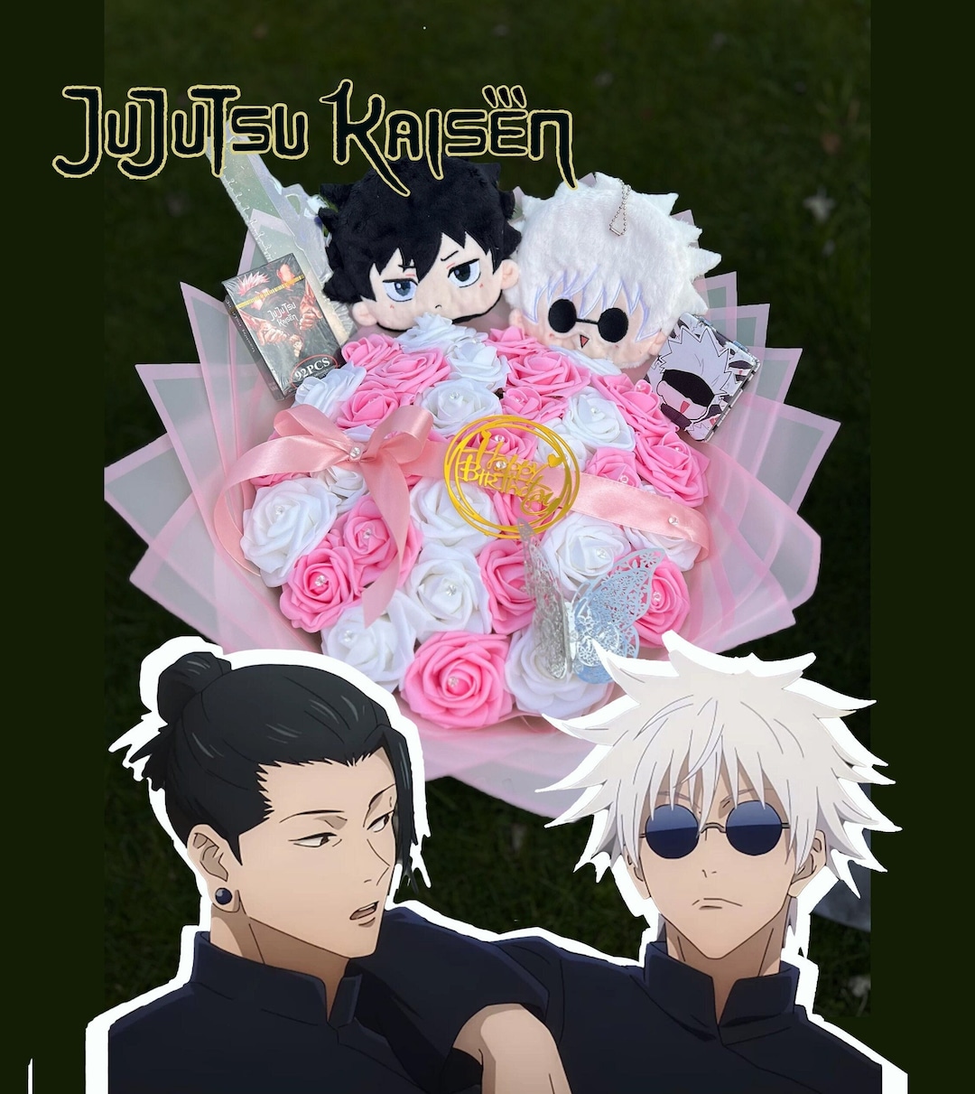 JJK Bouquet, Gift Set, Anime Present, Flower Bouquet, Anime Chocolate ...