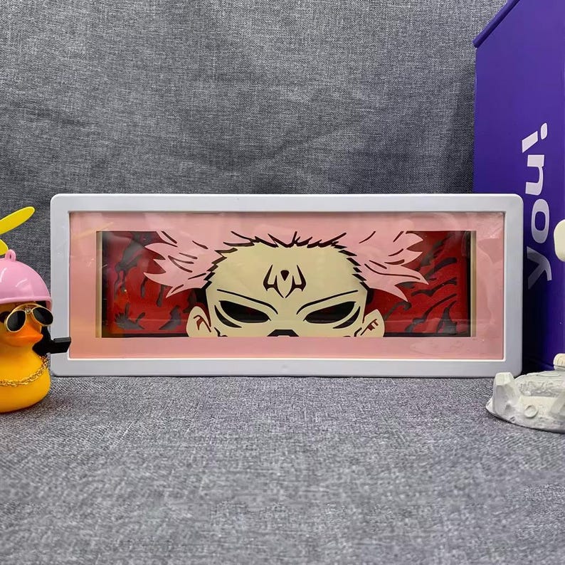 Jujutsu Kaisen Sukuna Yuji Itadori Anime 3D Papercut Light Box Manga ...