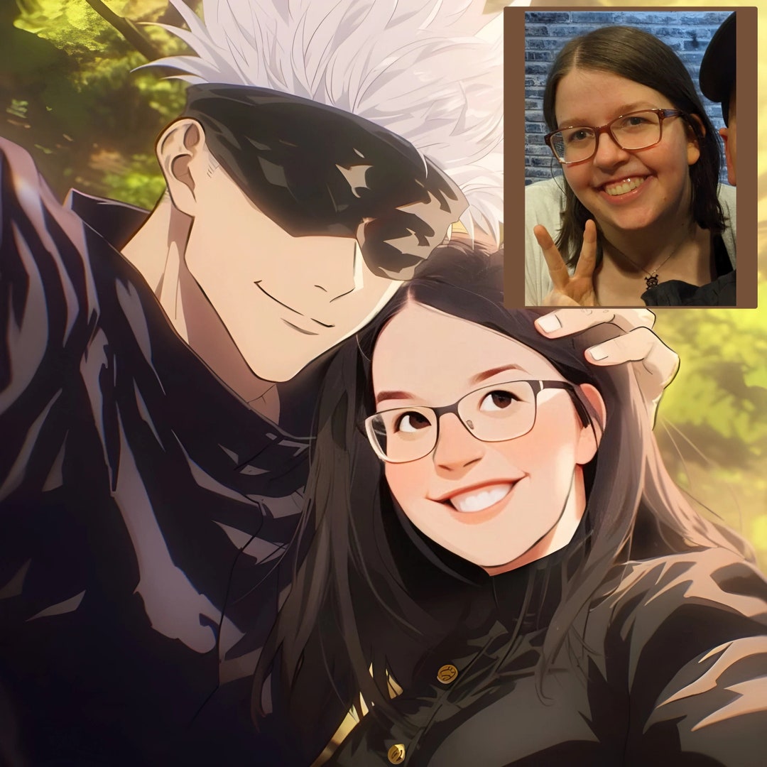 Custom Gojo Portrait, Personalised Cartoon Illustration, Anime Lovers ...