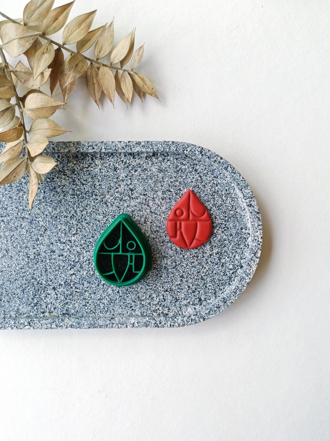 Cubism Inspired Teardrop Shape Cutter / Polymer Clay Cutter / Geometric ...