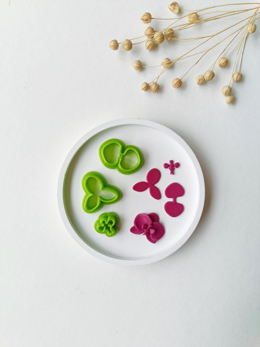 Orchid Plant Petal Cutter Set / 3pcs Set / Polymer Clay Cutter / Flower ...