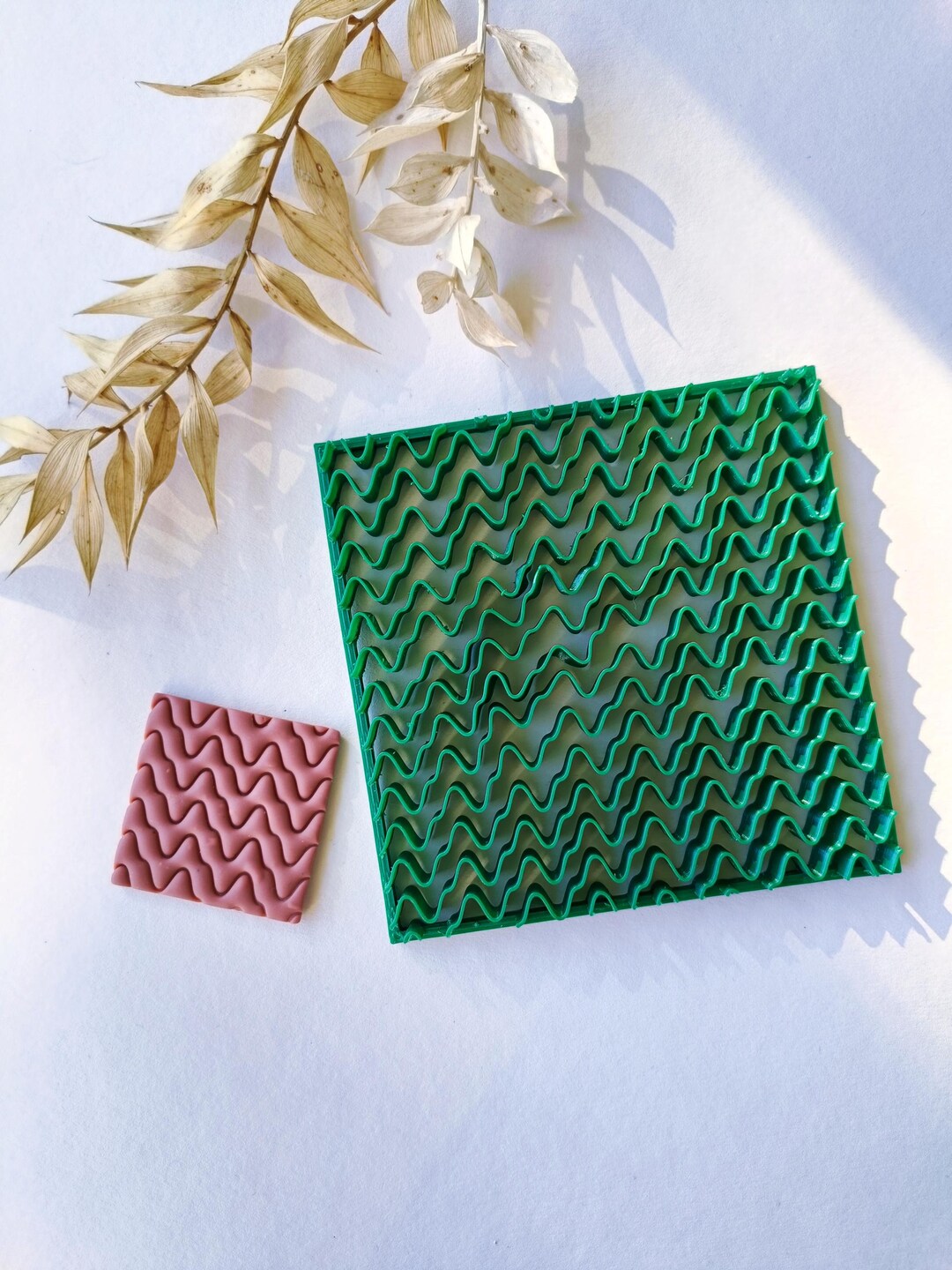 Squiggly Line Texture Embossing Stamp Cutter / Polymer Clay Cutter / 3D ...