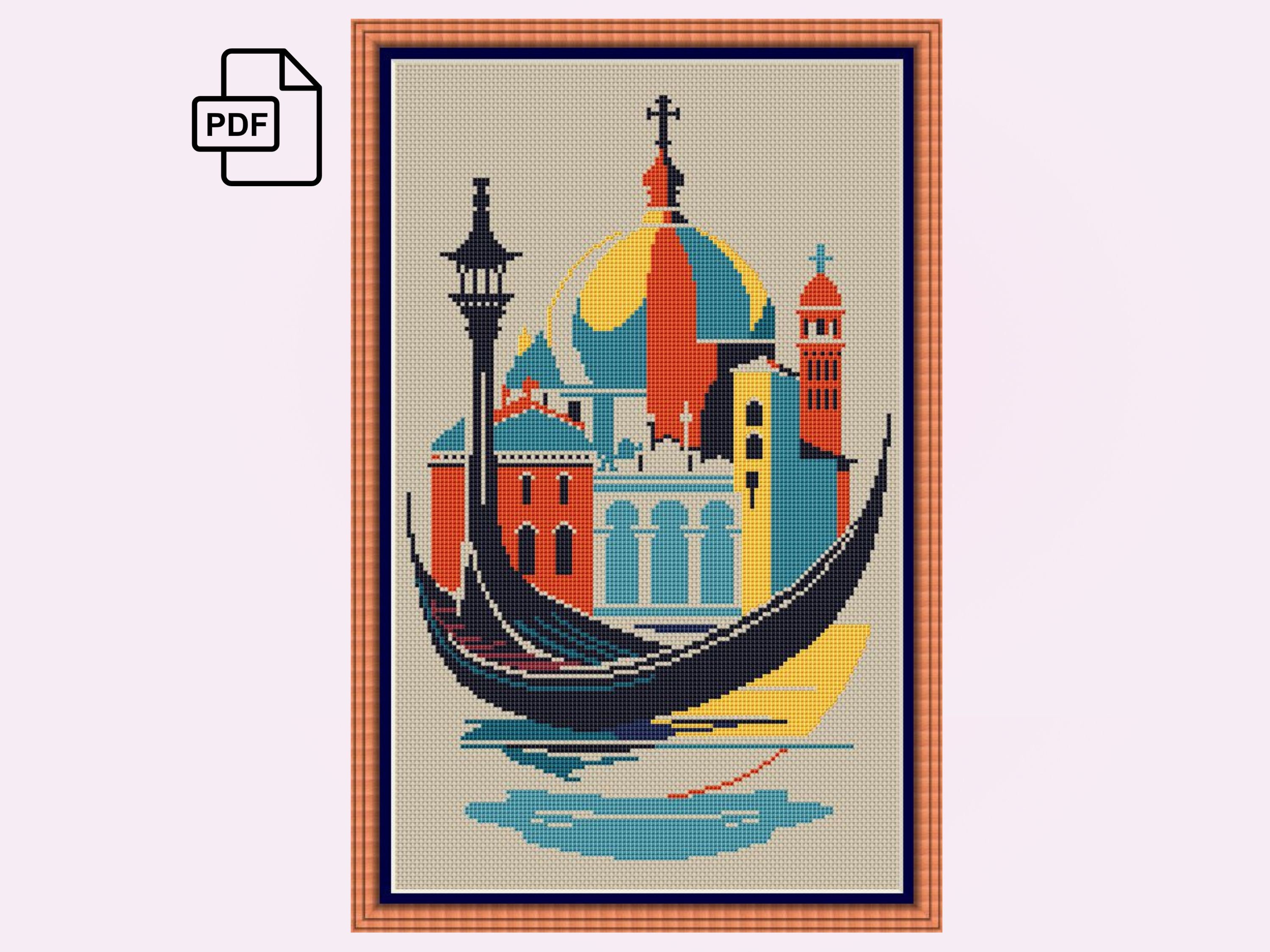 Venice Cross Stitch Pdf Pattern Sity Pattern Cross Stitch Modern Cross ...