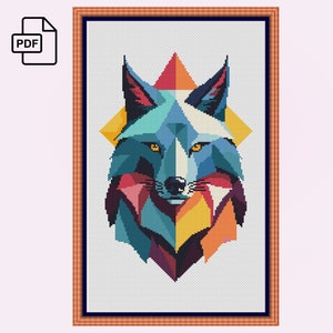 Wolf Cross Stitch Pdf Pattern Animal Pattern Cross Stitch Modern Cross ...