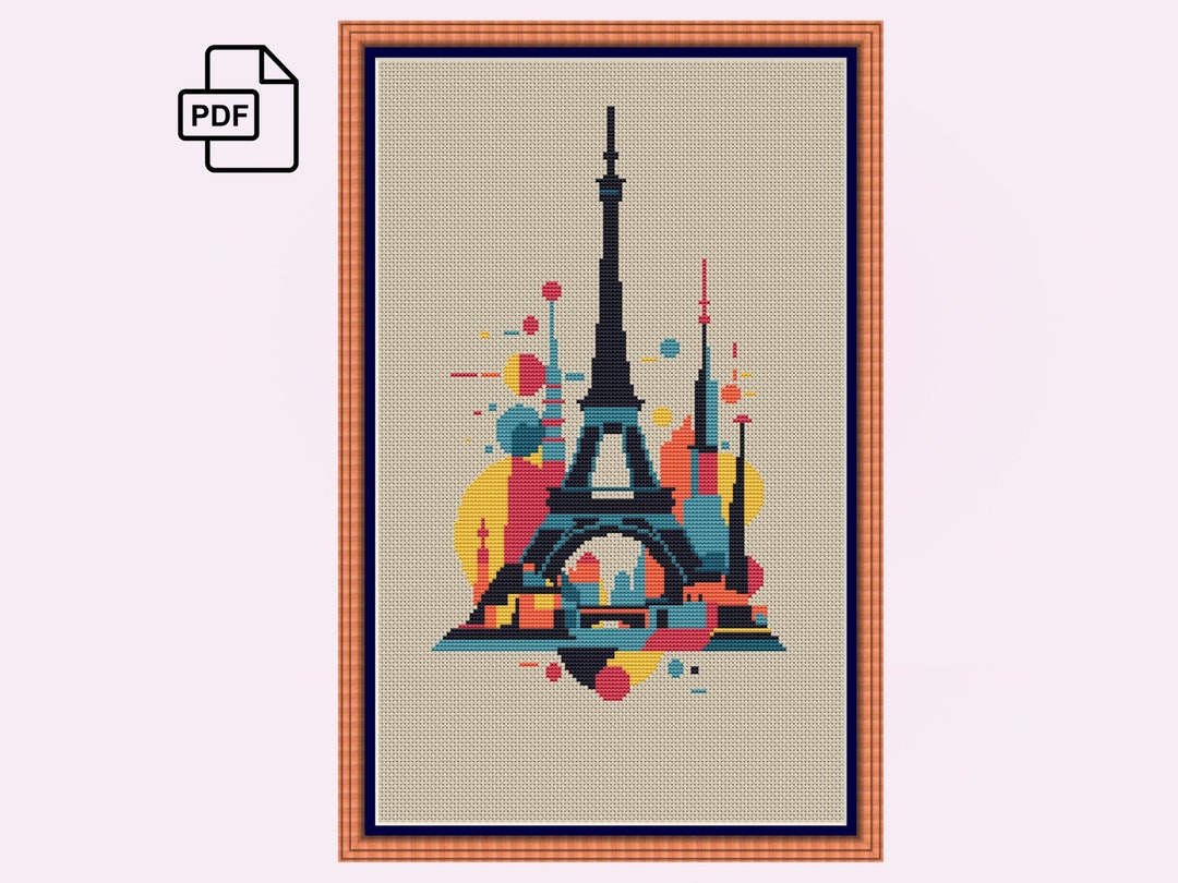 Paris Cross Stitch Pdf Pattern Sity Pattern Cross Stitch Modern Cross ...